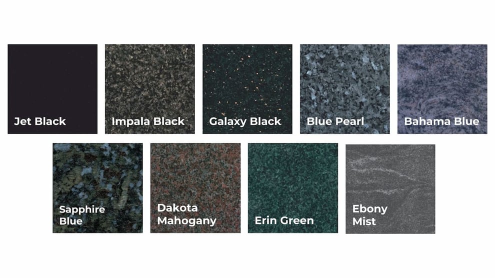 How Headstone Lettering Appears on Different Granite Colors
