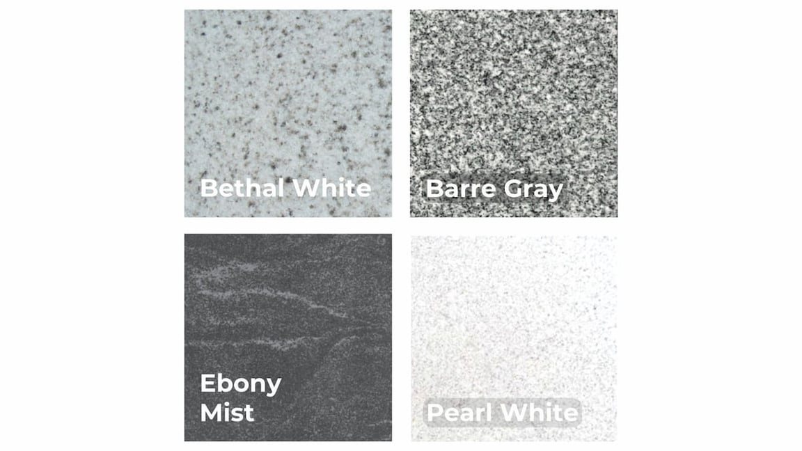 How Headstone Lettering Appears on Different Granite Colors